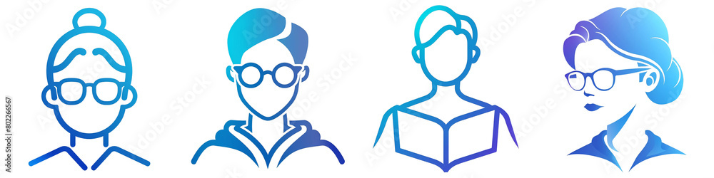 Teacher clipart collection, symbol, logos, icons isolated on ...