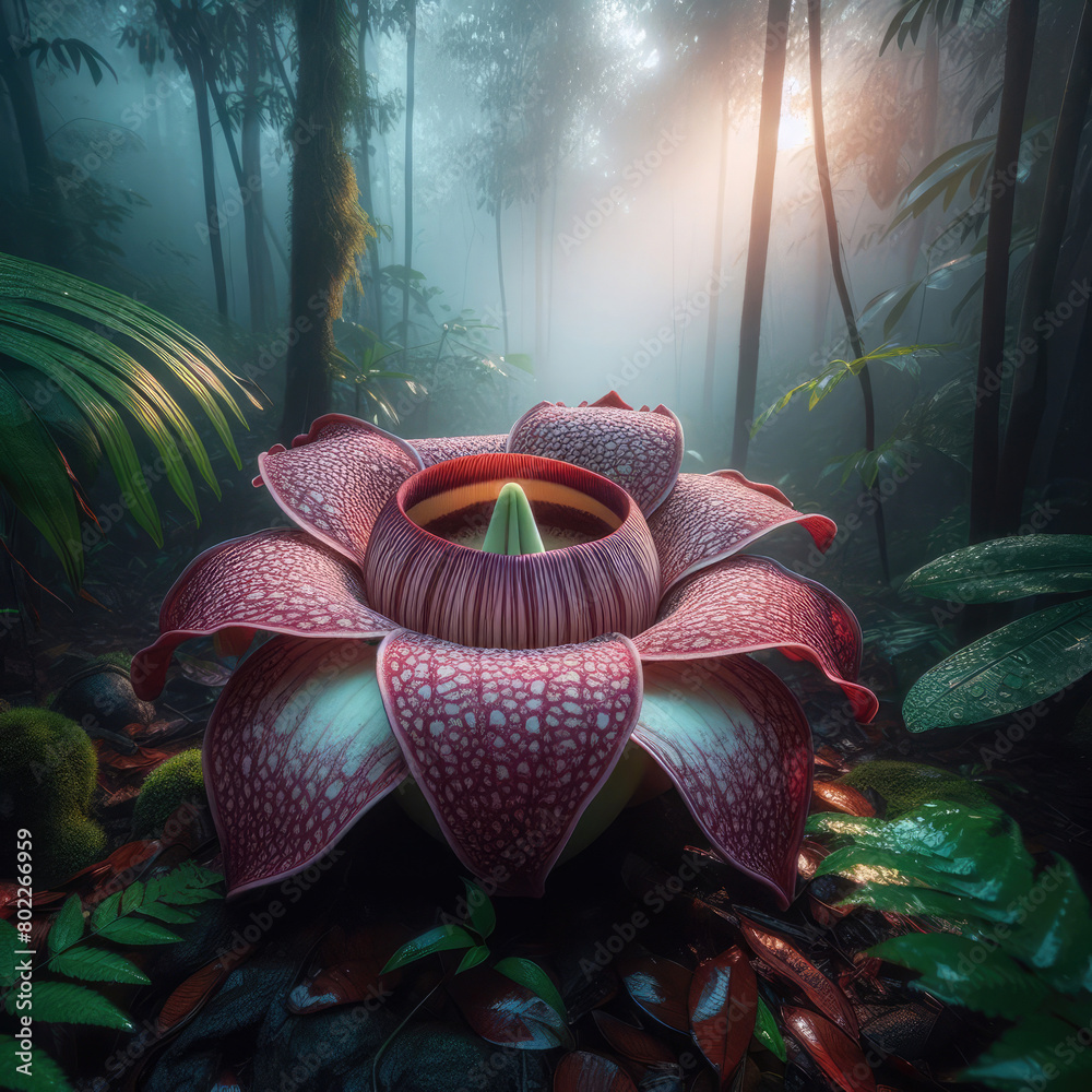 Generative AI The Beauty of Rafflesia Arnoldii Flowers, beautiful ...