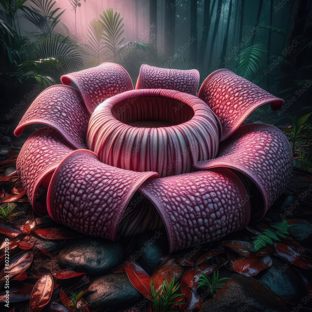 Generative AI The Beauty of Rafflesia Arnoldii Flowers, beautiful ...