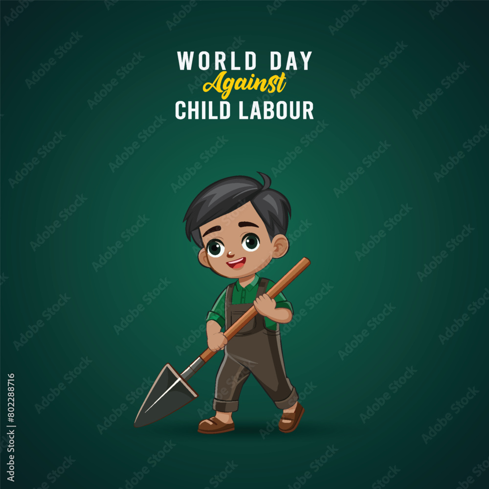 Child labor, Vector, Child labor Poster, World Day Against Child labor ...