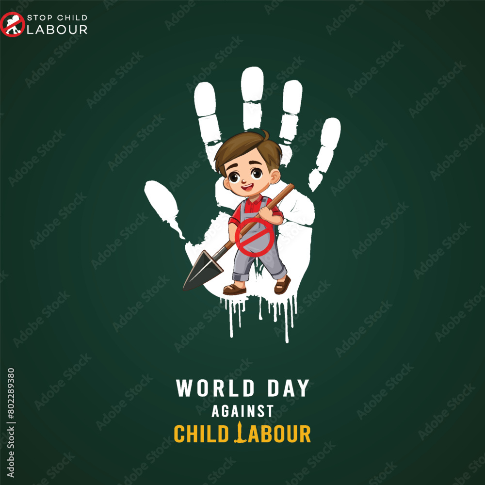 Child labor, Vector, Child labor Poster, World Day Against Child labour ... Child labor, Vector, Child labor Poster, World Day Against Child labour ...
