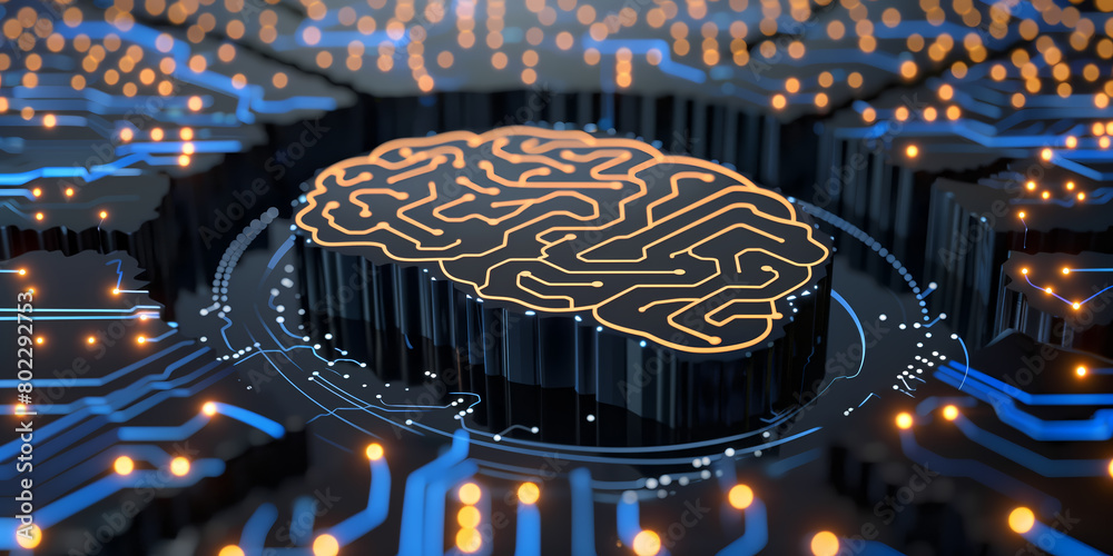 Neural circuit and electronic cyber brain in a quantum computing system, concept of artificial ...