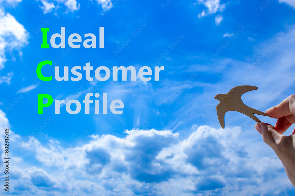 ICP ideal customer profile symbol. Concept words ICP ideal customer ... ICP ideal customer profile symbol. Concept words ICP ideal customer ...