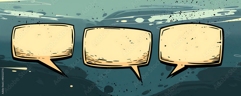 Empty blank comic speech bubbles text boxes for novels Stock ...