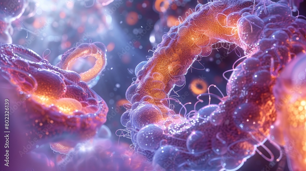 Detailed 3D render of a eukaryotic cells internal structure, with ...