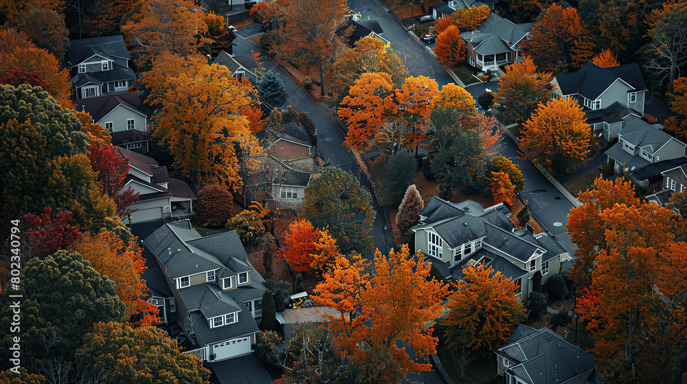 suburb, American, neighborhood, community, residential, houses, streets ...