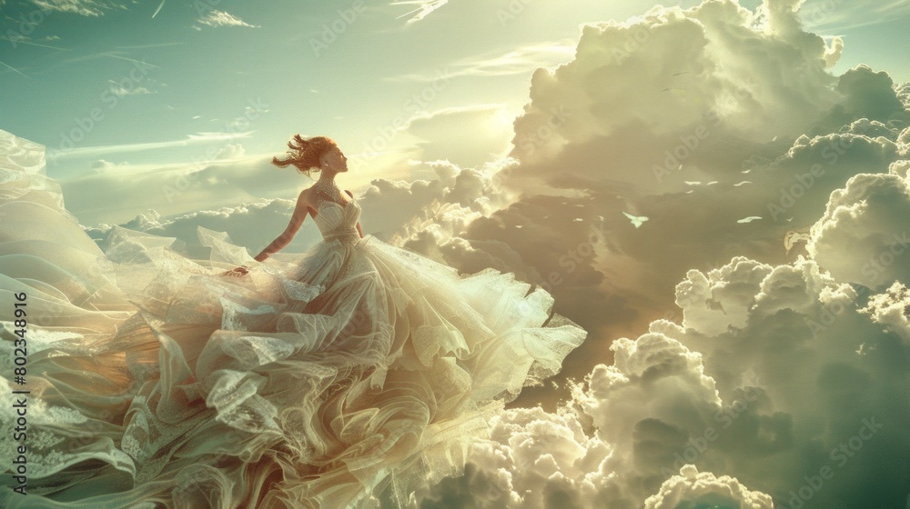 Capture the ethereal essence of fashion with a twist, merging ...