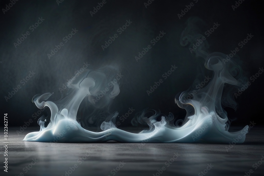 Dynamic dance of colorful smoke. Abstract waves of colored smoke ...