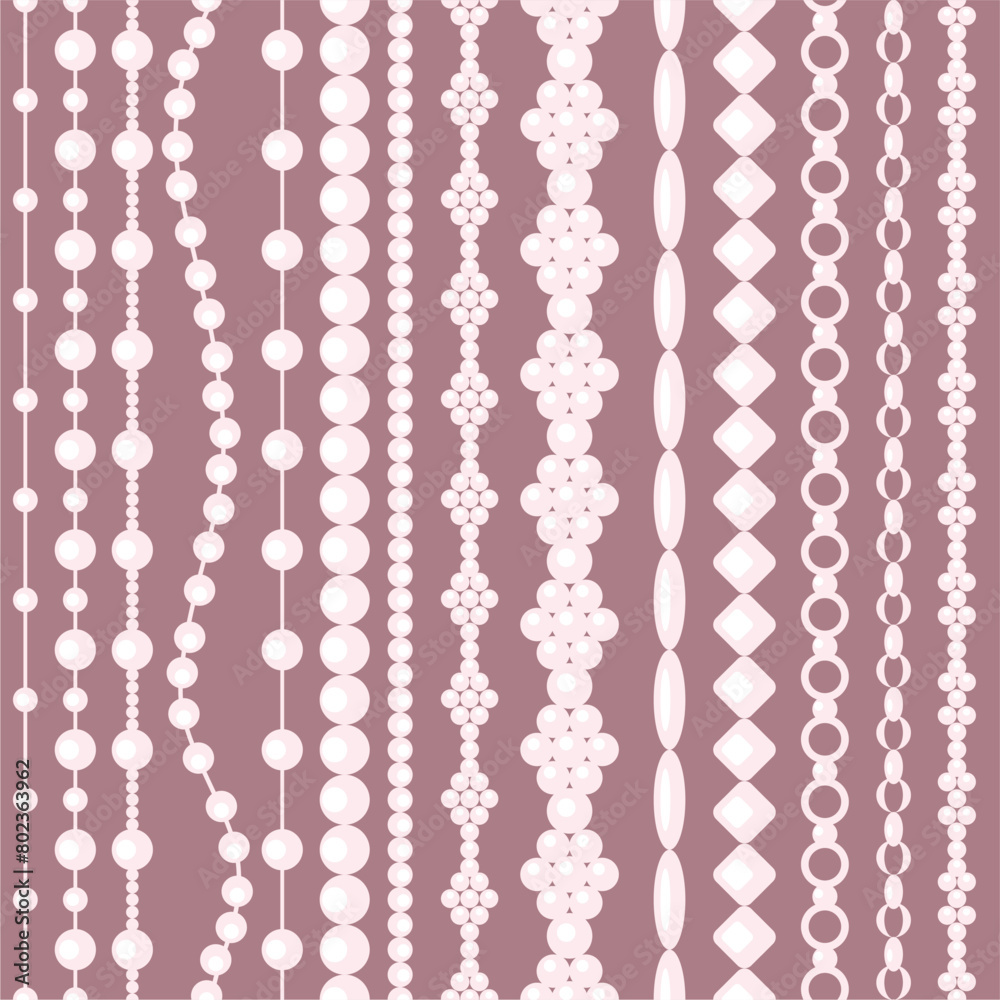 Seamless glamour print pattern with beads jewelry art decor wallpaper ...