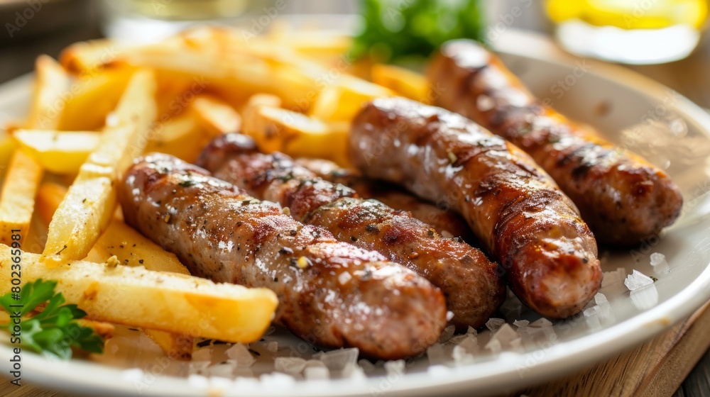 The cuisine of Bolivia. Salchipapas - fried beef sausages with French ...
