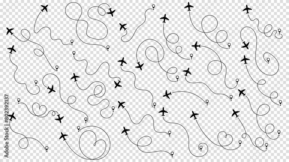 Vetor de Travel concept from start point and dotted line tracing ... Vetor de Travel concept from start point and dotted line tracing ...
