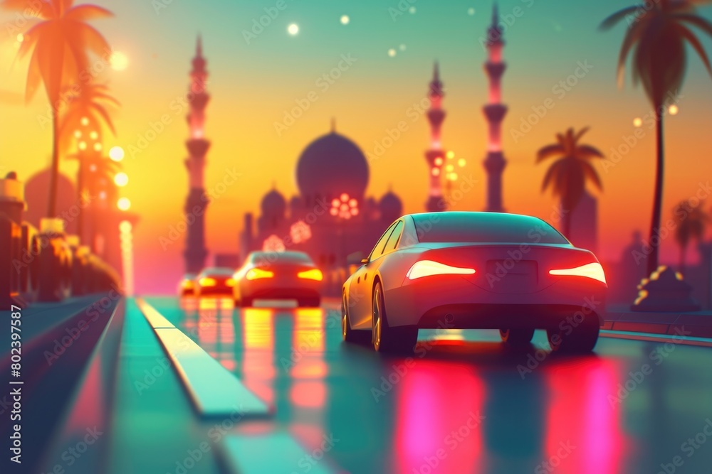 Safe Ramadan Driving: Ad Campaign Stock Illustration | Adobe Stock