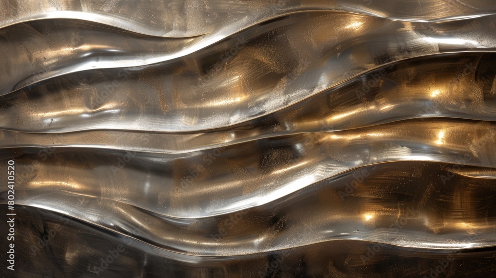 Detailed view of a shimmering metal panel, emphasizing the subtle grain ...