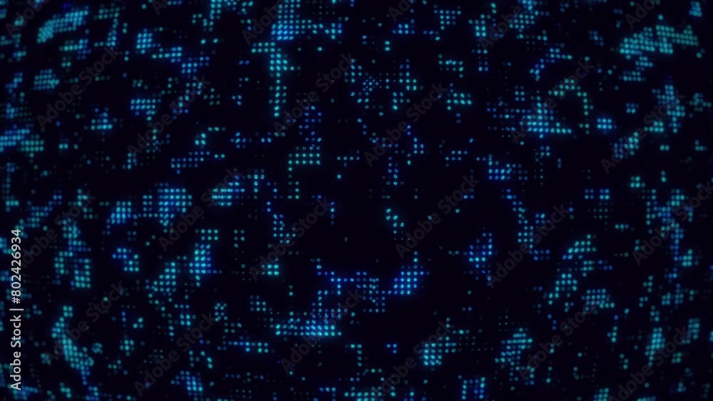 Abstract digital Green and Blue dots background on abstract motion ...