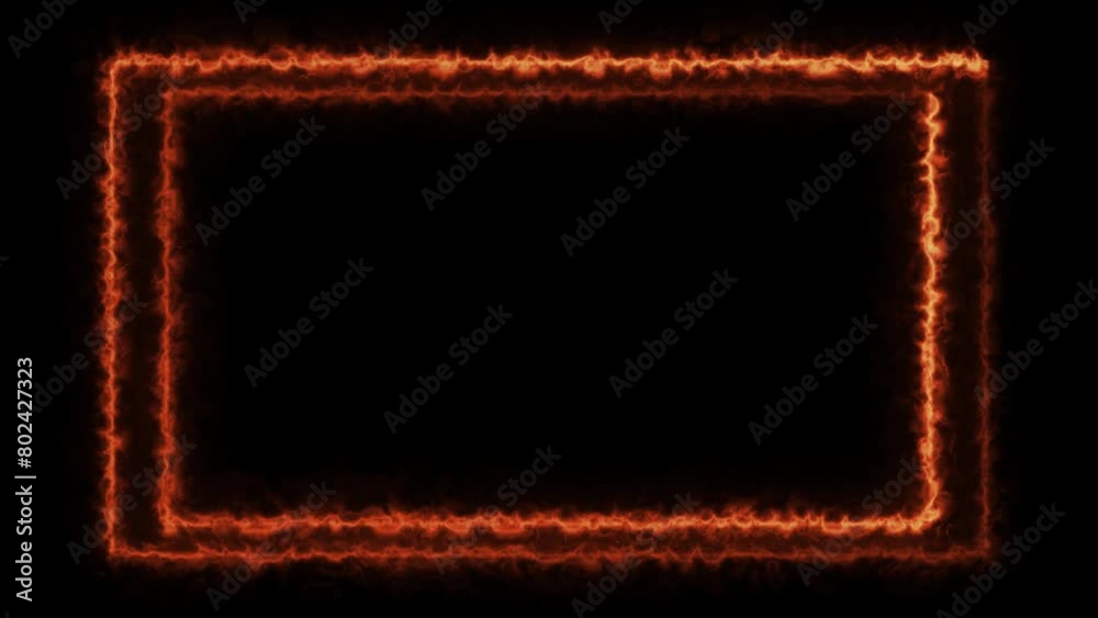 Rectangular Fire effect Animation. Fire Flame Gradually Appearing in A ...