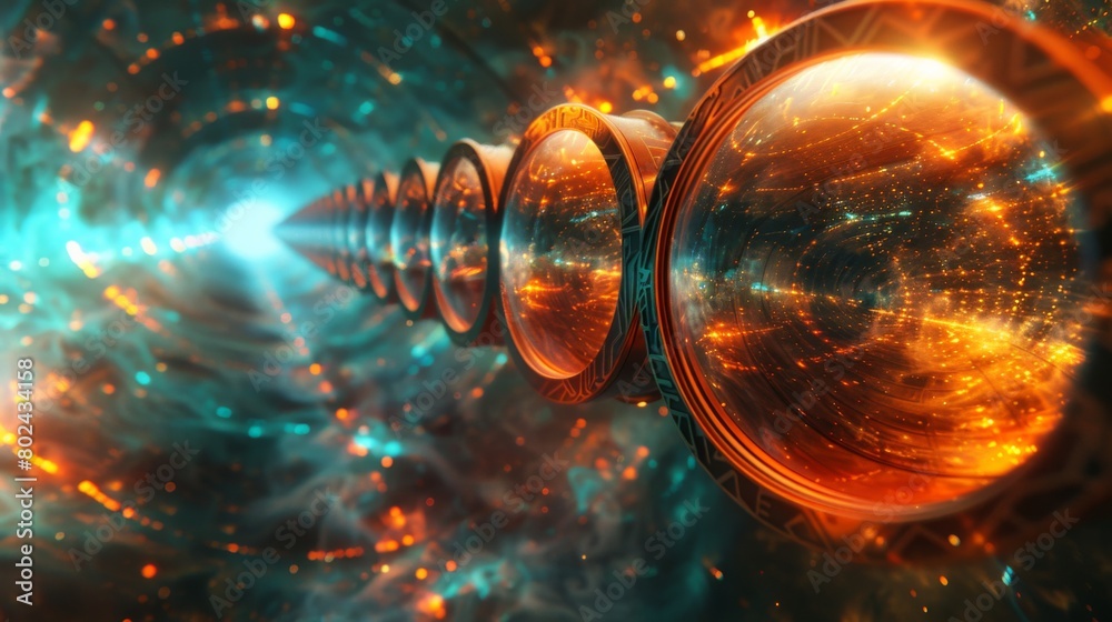 3D rendering image showcasing the concept of binocular vision and depth ...