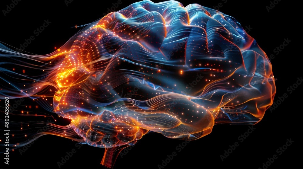 3d Rendering Image Showing The Mapping Of Brain Function Using Techniques Such As Functional Mri