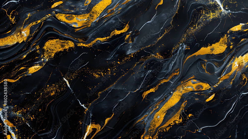 black marble with golden veins ,Black and yellow marbel natural pattern ...