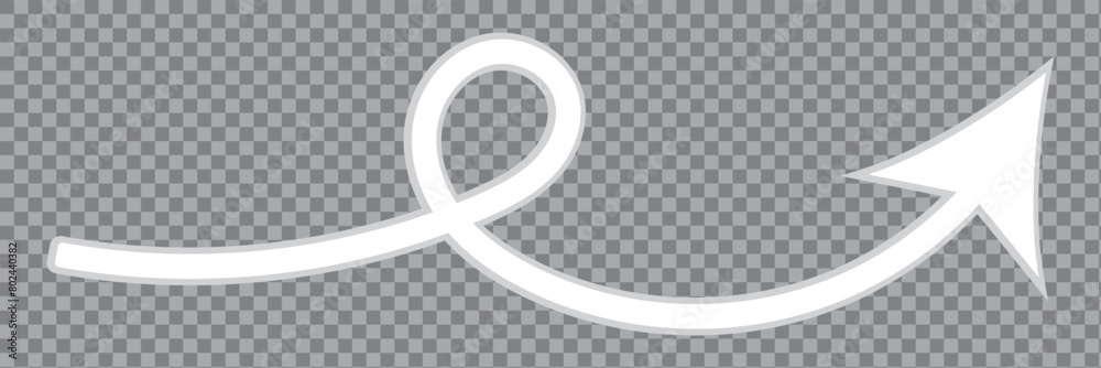 white arrow icon on transparent background. flat style. white arrow ...