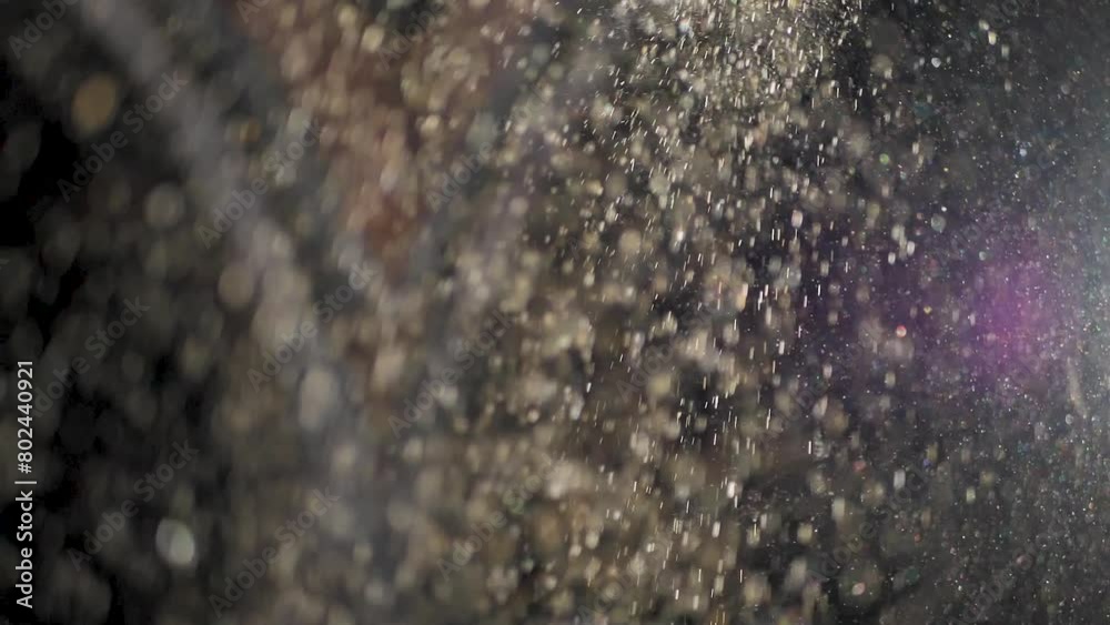 Beautiful sparkling dust particles sparkle in space in the sun's rays ...