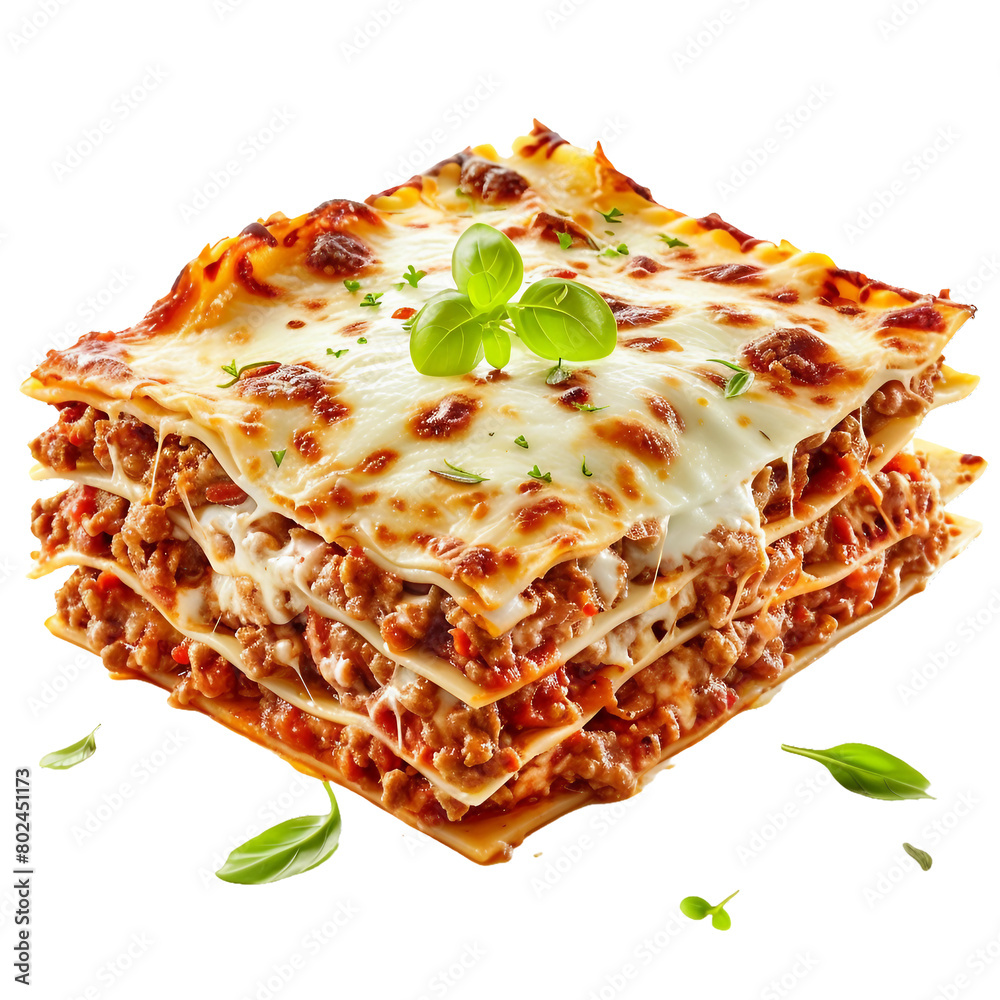 Lasagna, transparent background, isolated image, generative AI Stock ...