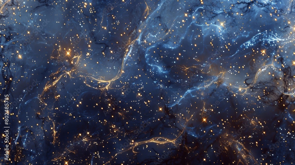 An ethereal celestial sky filled with ling stars and constellations ...