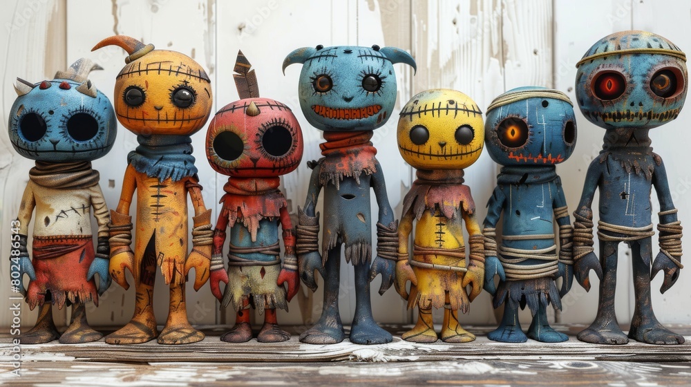 The set of vampire dolls features a cartoon fantastic creature with ...