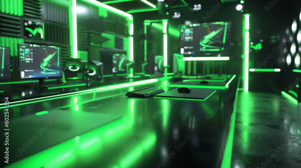 hi tech gaming futuristic sci fi concept stage design, esport ...