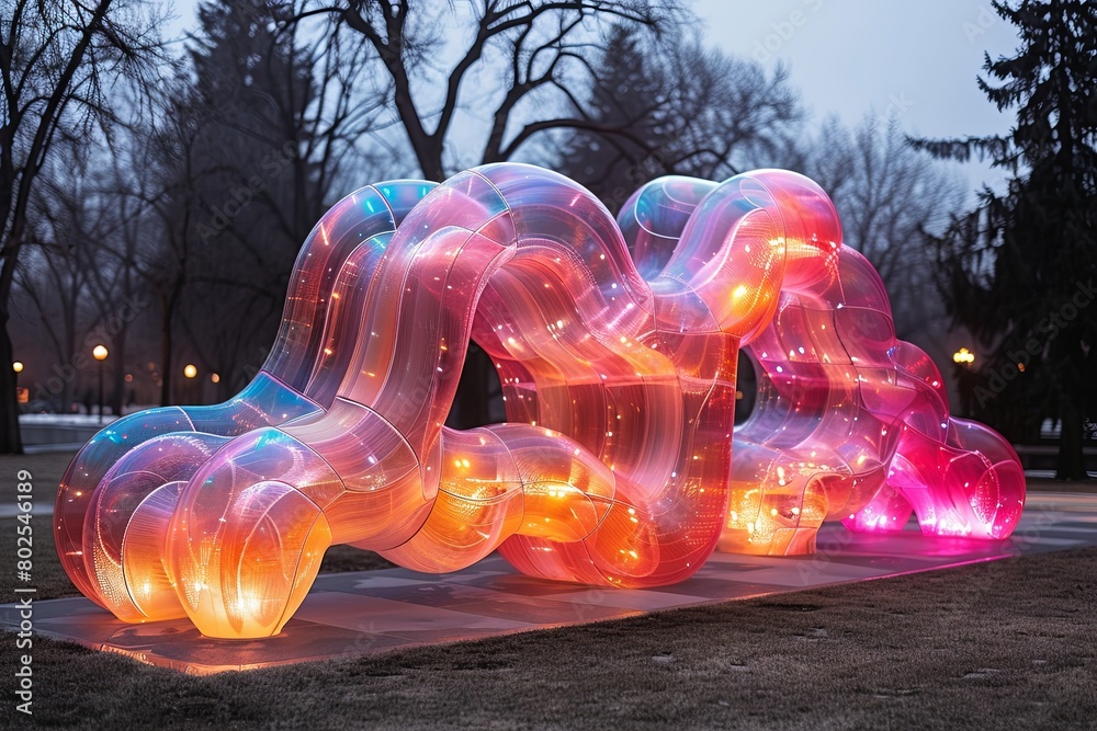 Dynamic Kinetic Pavilion: Changing Shape and Color in Response to Time ...
