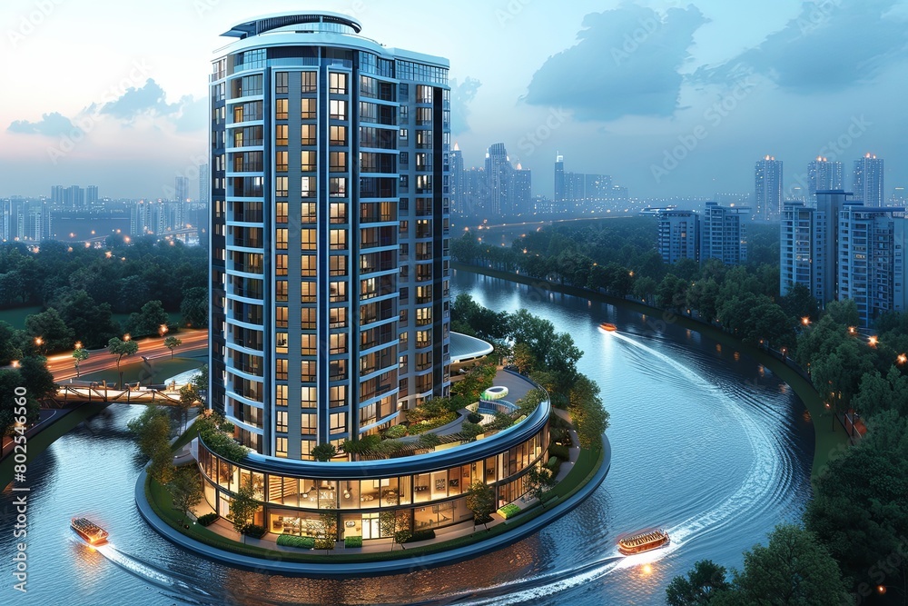 Elevated Walkways: A Modern Mixed-Use Development_integration of Residential, Commercial, and ...