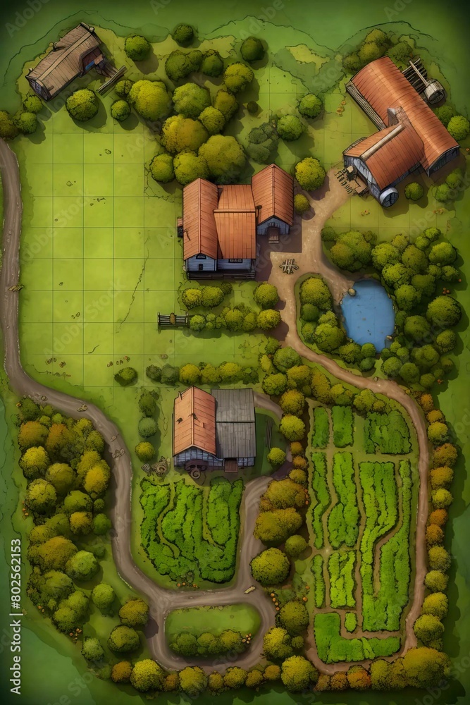 DnD Battlemap farm fields in a mysterious landscape 1 Stock ...