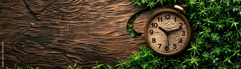 Footprint with a clock face, Highlighting the urgency of climate action ...