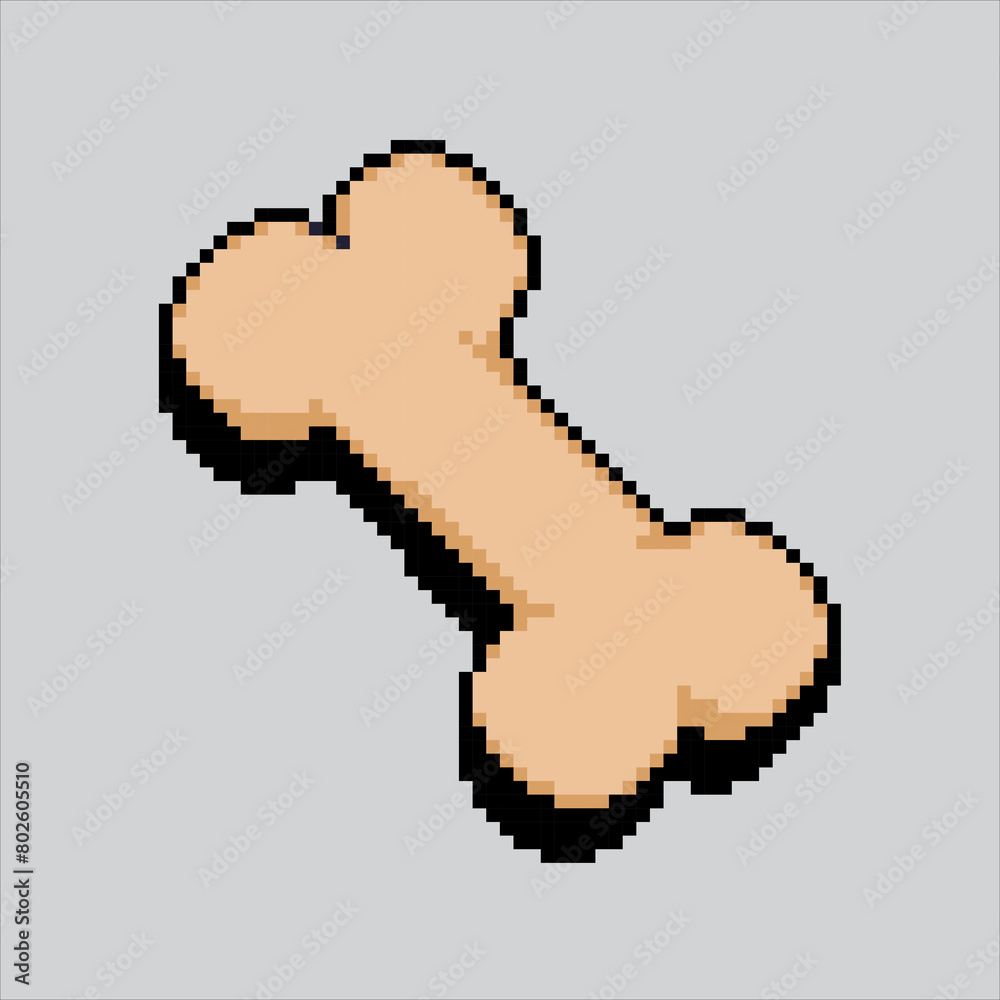 Pixel art illustration Bone. Pixelated Bone. Dog Pet Bone pixelated for ...