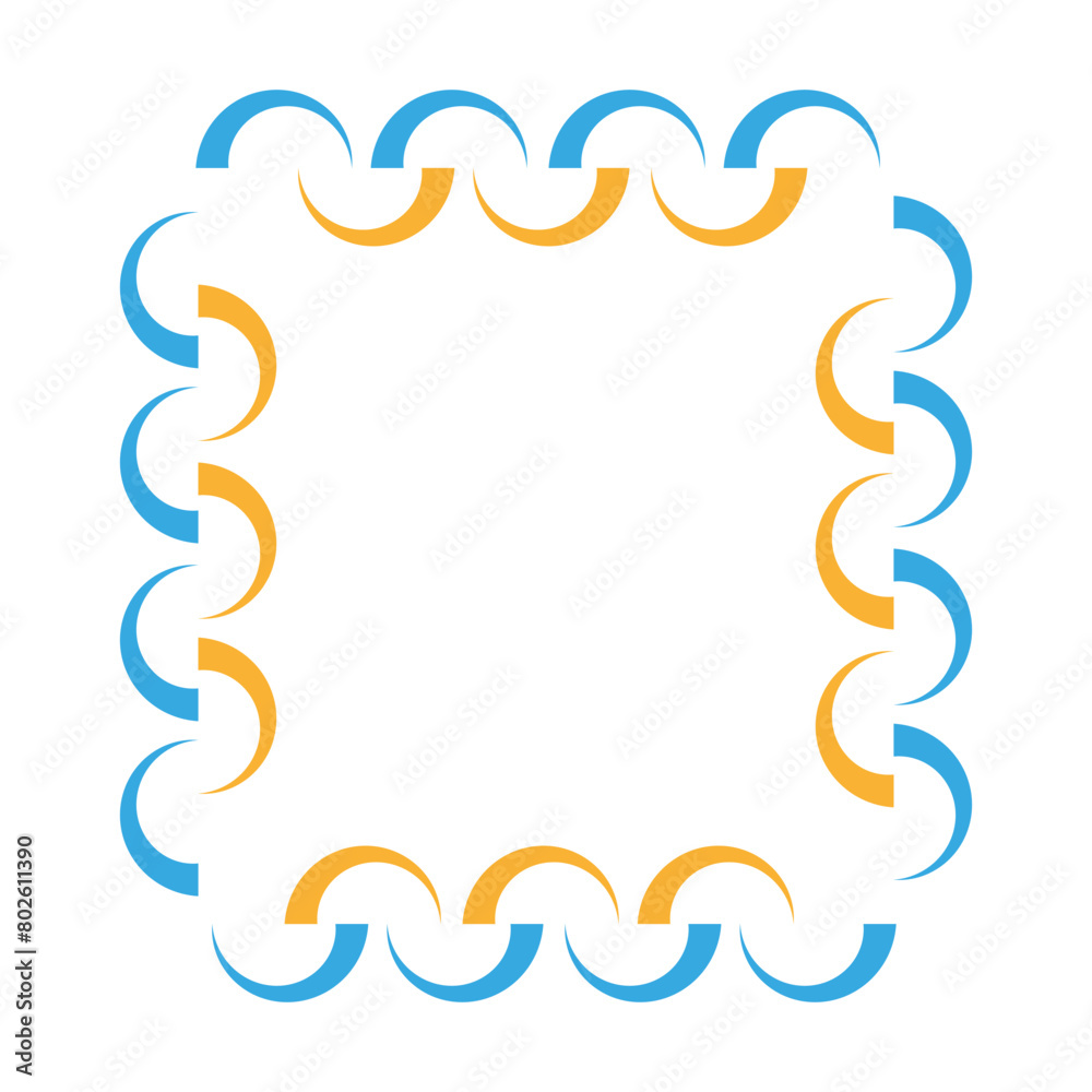Geometric link border design. Chain pattern frame Vector. Interlocking ...