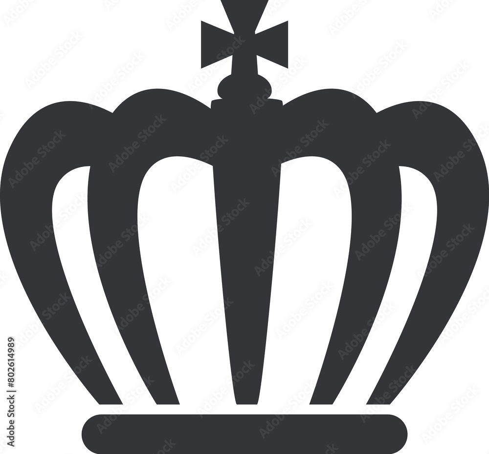 King crowns icon silhouette, queen tiara, royal crown logo. Power ...