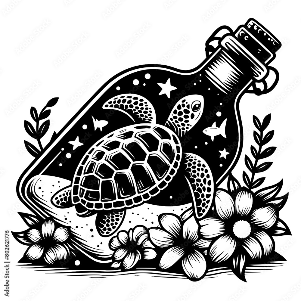 Vetor de Sea Turtle svg, Turtle on Bottle svg, Turtle svg file, Flower ... Vetor de Sea Turtle svg, Turtle on Bottle svg, Turtle svg file, Flower ...