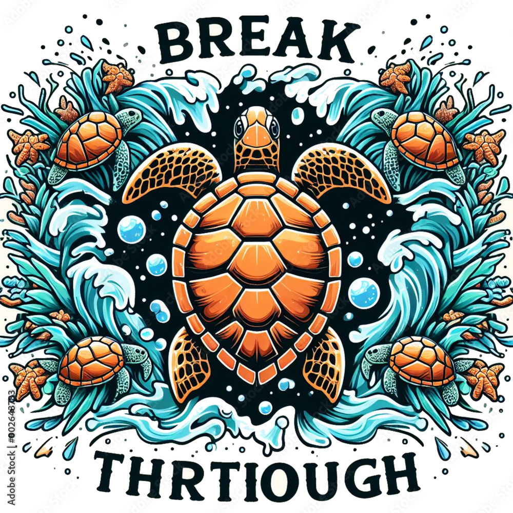Turtle break through svg, Turtle svg file, Sea Turtle svg, Turtle wall ...