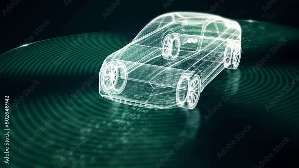 Advanced motion graphics illustrate an autonomous vehicle equipped with ...