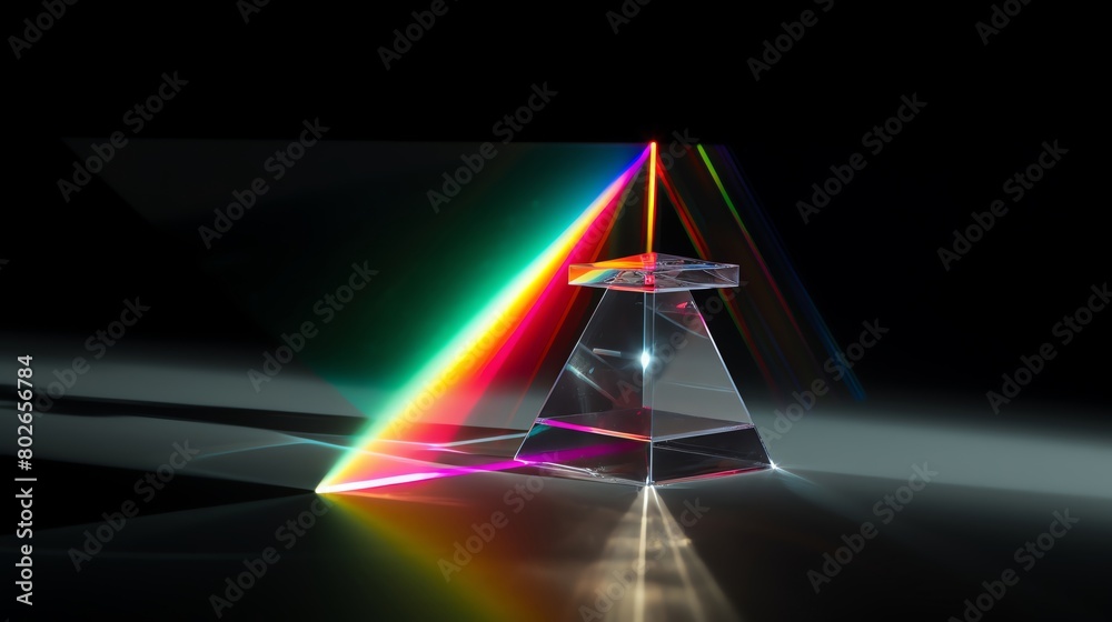 An experiment demonstrating the properties of light and refraction featuring a laser beam ...