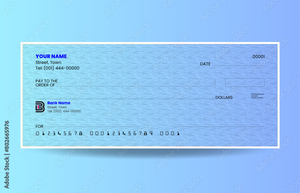 Gradient blank check template vector Stock Vector | Adobe Stock