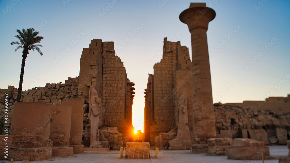 Morning sunlight fills the central passage of the Great Temple of ...