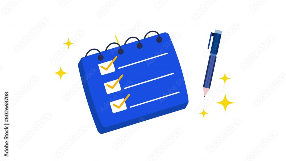 Document report check mark, checklist board business tasks animation 4K ...