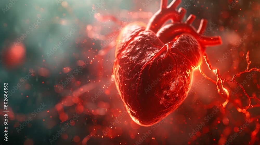 3D rendering image depicting common heart conditions and diseases such ...