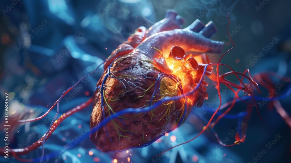 3D rendering image showcasing different types of heart surgeries and ...