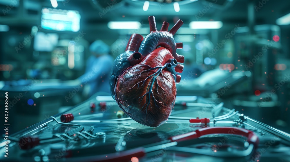 3D rendering image showcasing different types of heart surgeries and ...