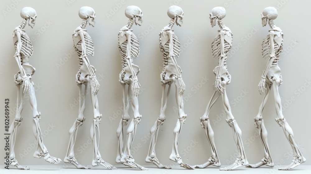 3D rendering image depicting the range of motion and movement patterns ...