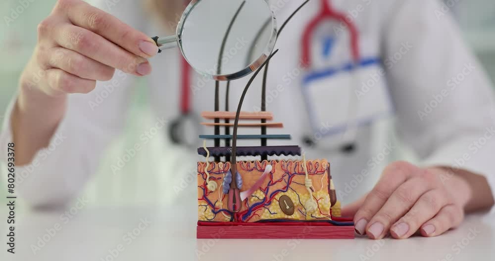 3D skin model a visual guide to skin anatomy Stock Video | Adobe Stock