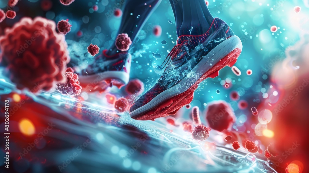 3D rendering image showcasing the process of muscle repair and recovery ...