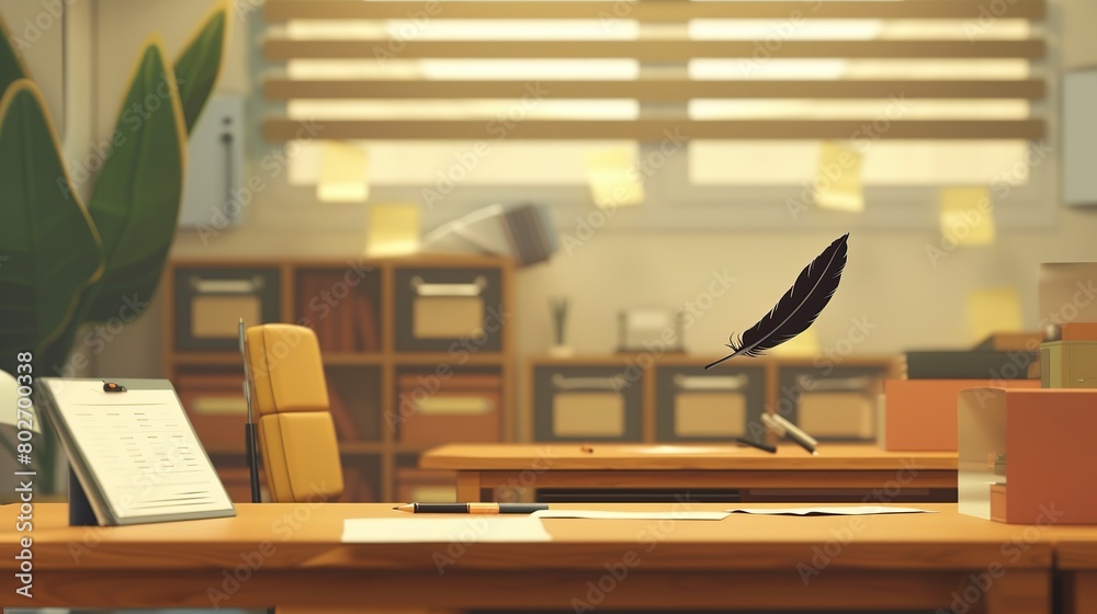 A whimsical cartoon-style illustration featuring a small, magical black ...