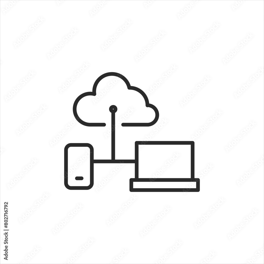 Cloud Computing Connectivity icon. Illustrates the connection between ...